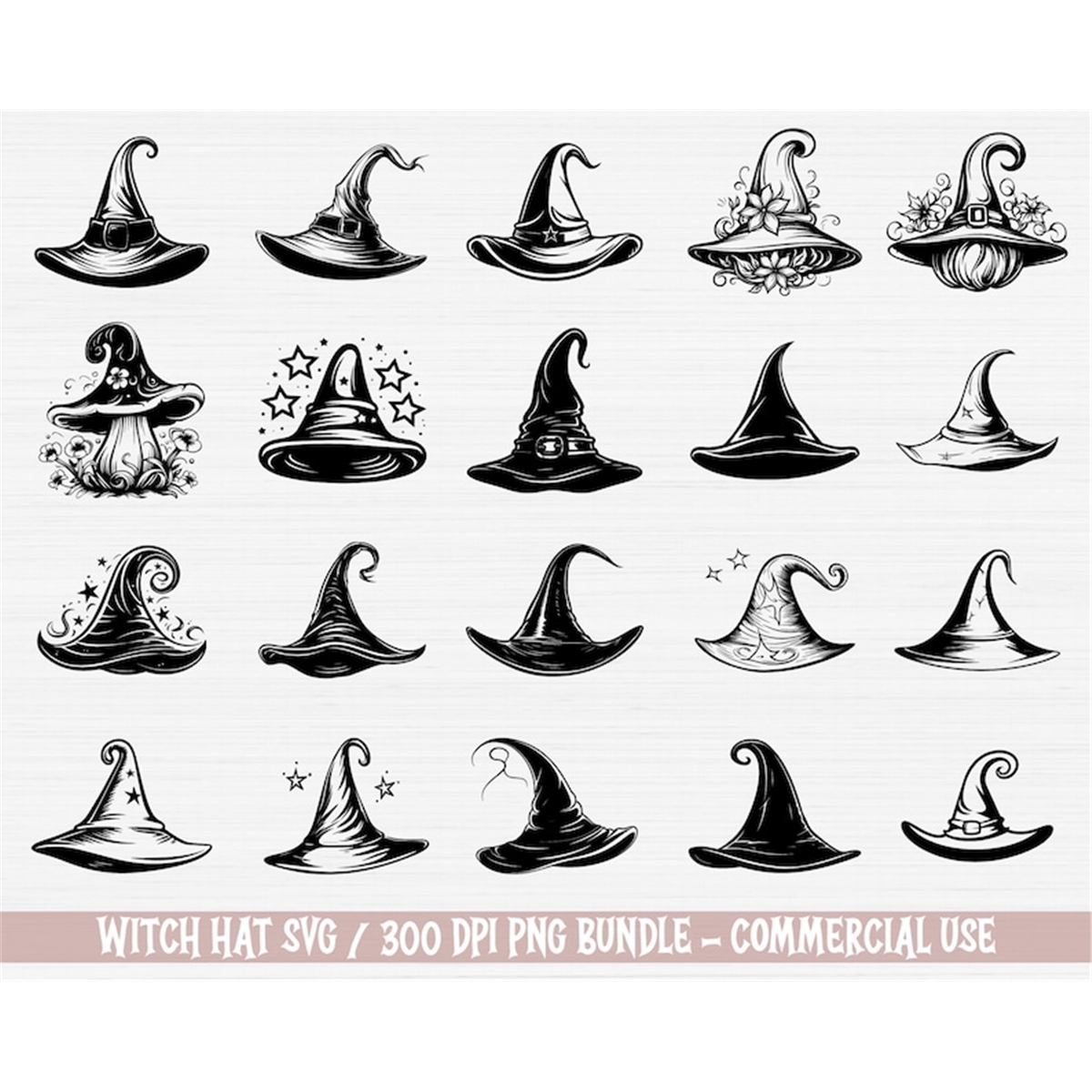 Witch Hat Svg Bundle, Png Bundle for Halloween, Vector Clipa - Inspire ...