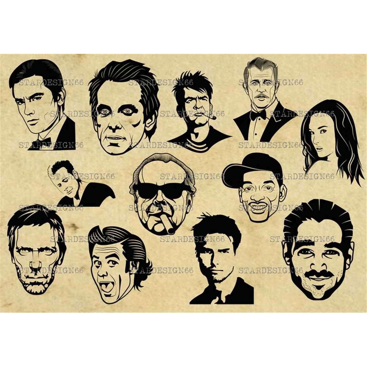 Digital SVG PNG JPG Actors, Ben Stiller, Jim Carrey, Mel Gib | Inspire ...