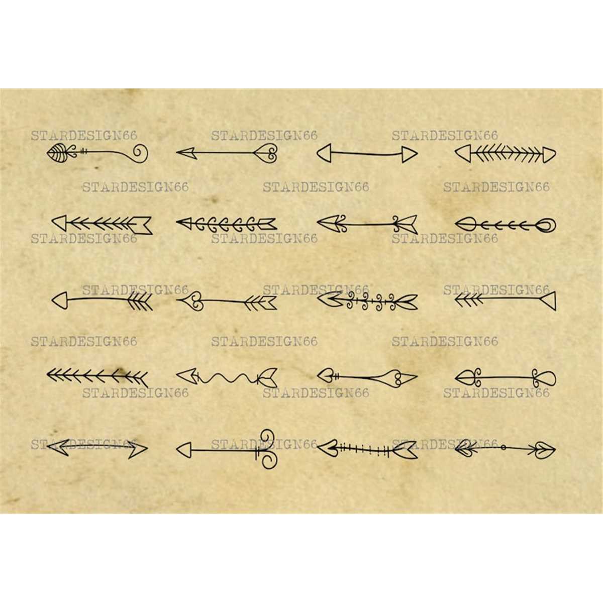 Digital SVG PNG JPG Doodle Decorative Arrows, arrows cut fil | Inspire ...