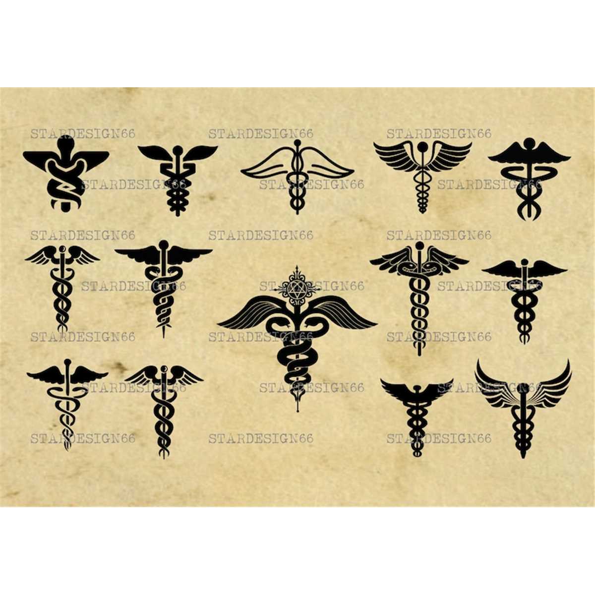 Digital SVG PNG JPG Caduceus, vector, clipart, silhouette, i - Inspire ...