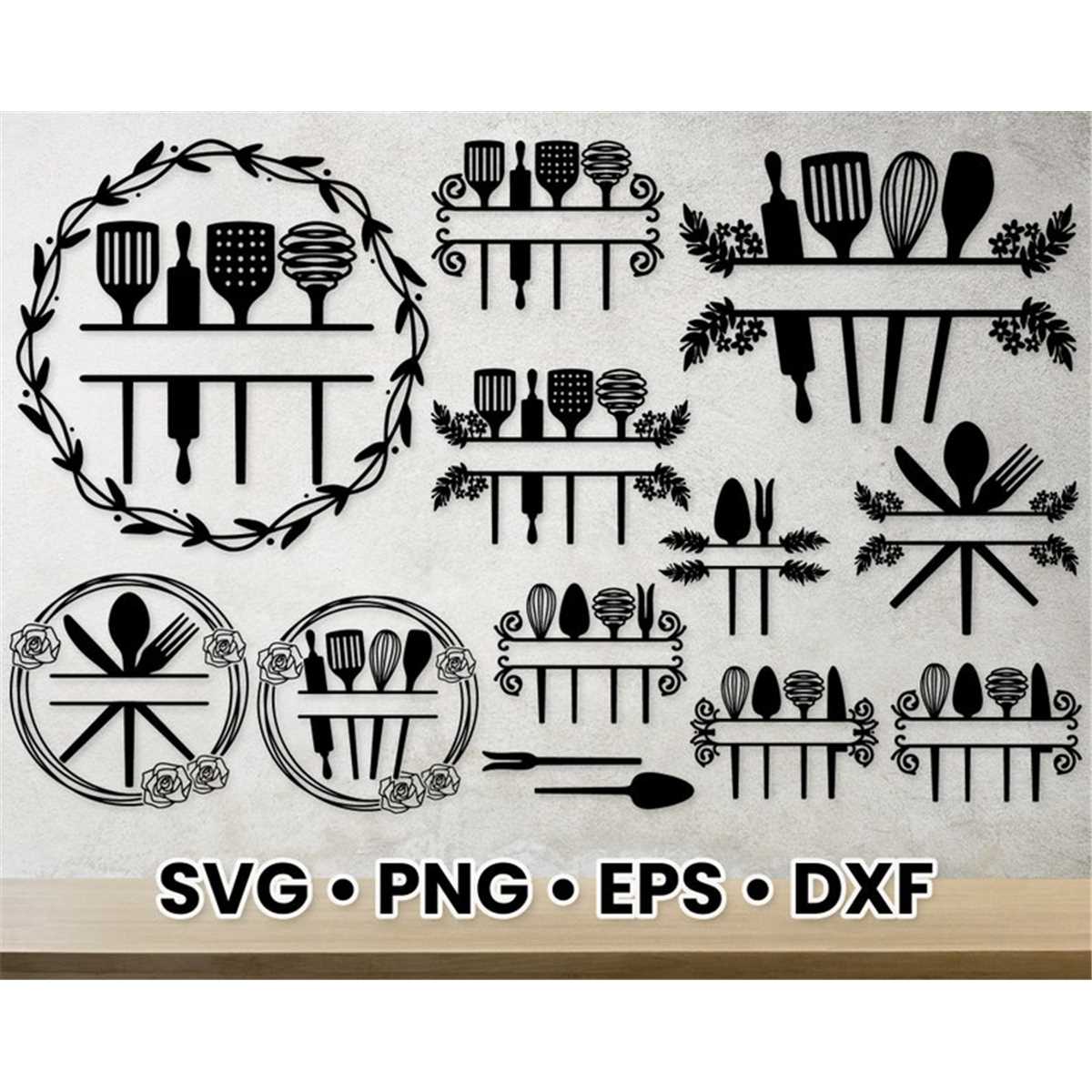 Kitchen Svg | Split Monogram Svg | Baking svg | Inspire Uplift