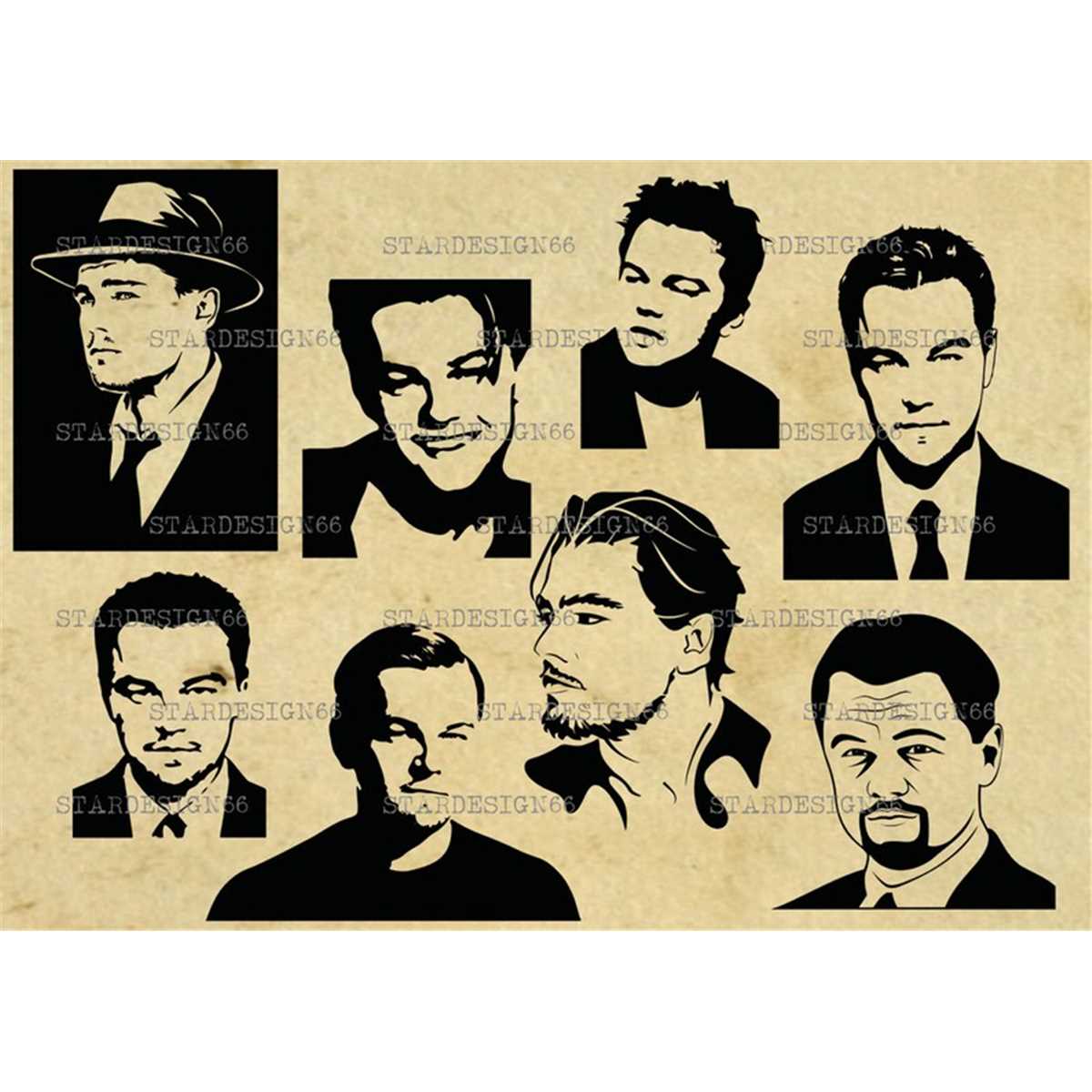 Digital SVG PNG JPG Leonardo DiCaprio, silhouette, vector, c | Inspire ...
