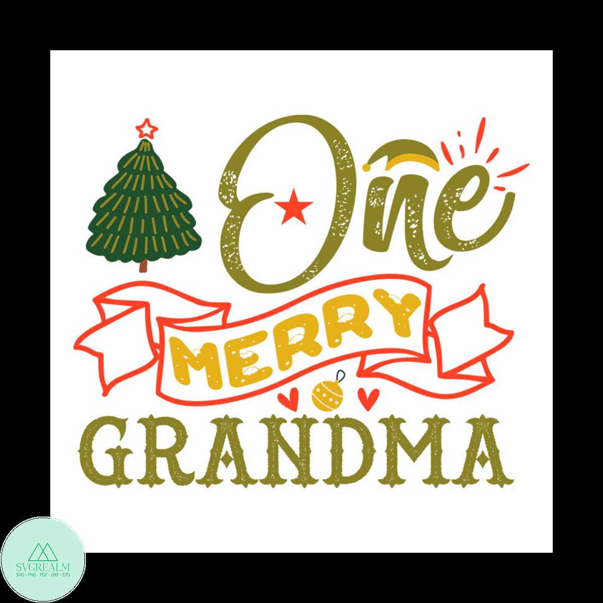 One Merry Grandma Svg, Christmas Svg, Christmas Grandma Svg, | Inspire ...