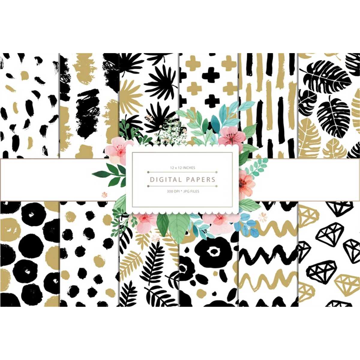 DIGITAL PAPERS Hand Drawn Patterns | graphic resources print - Inspire ...