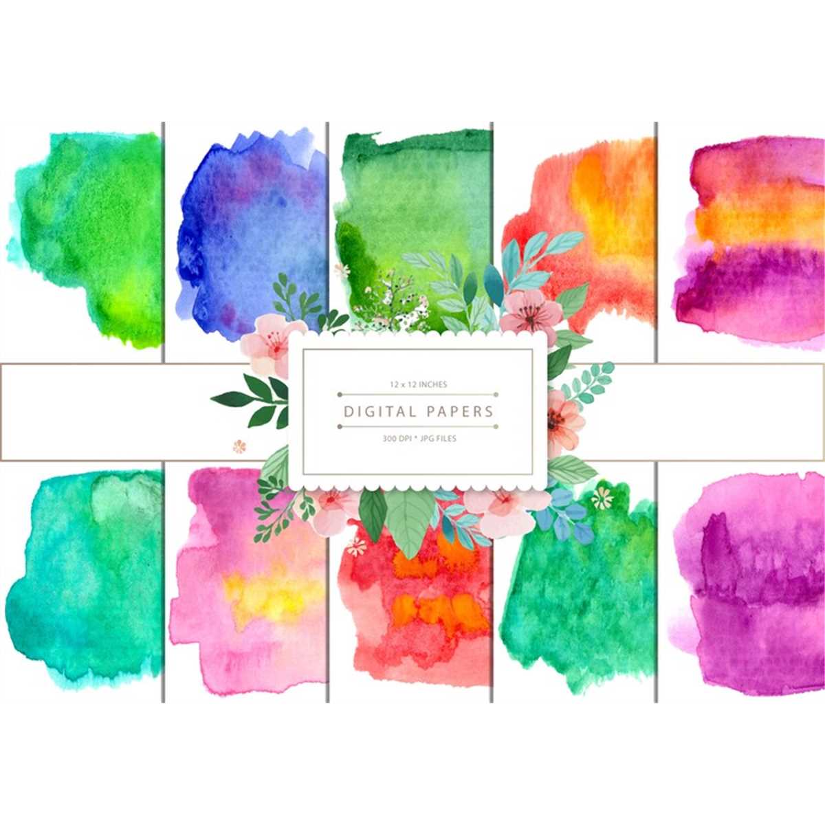 DIGITAL PAPERS Watercolor Blob | graphic resources printable - Inspire ...