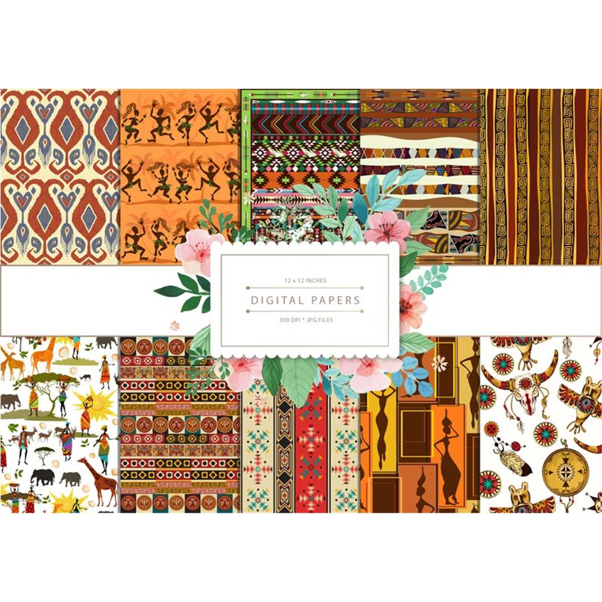 DIGITAL PAPERS Ethnic and Tribal Patterns | graphic resource | Inspire ...