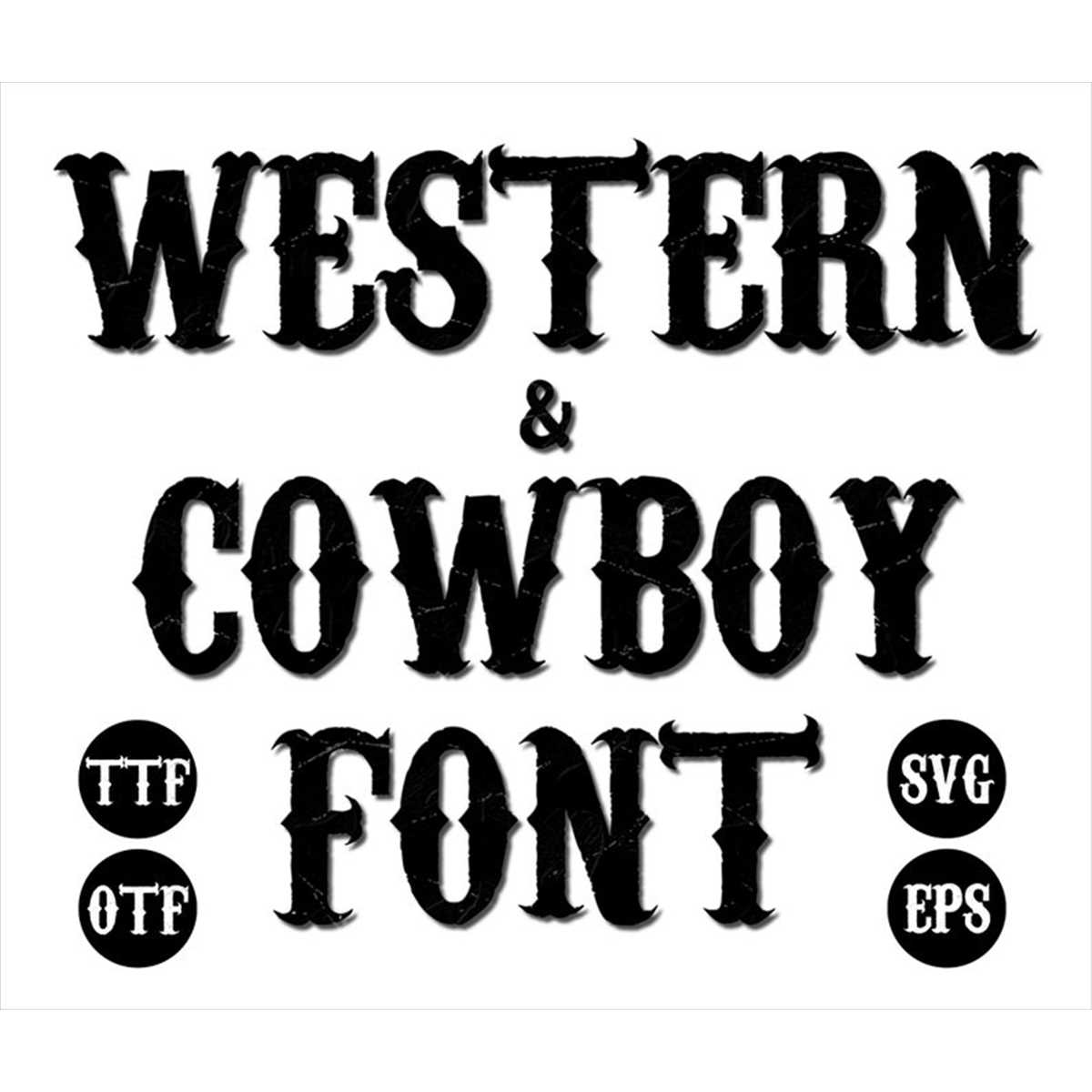 Western & Cowboy Font Svg, TTF, Cricut, Silhouette, Cut File | Inspire ...