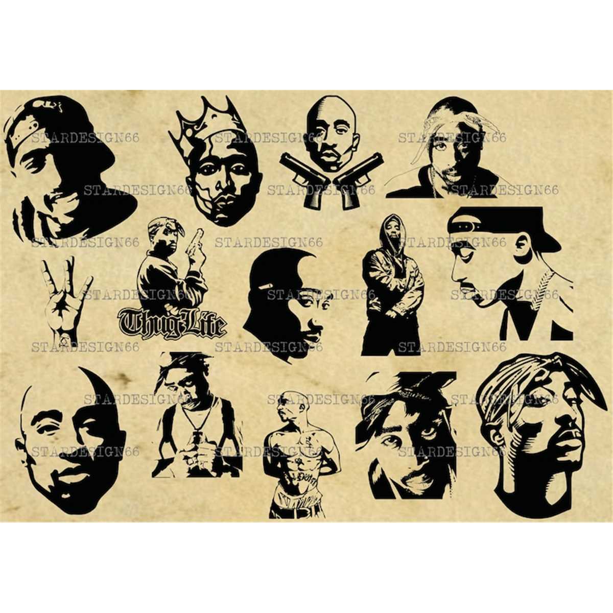 Digital SVG PNG JPG Tupac, 2pac, west coast, rap, hip hop, s - Inspire ...