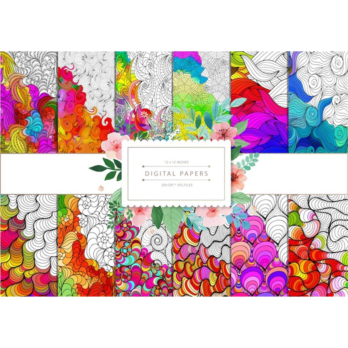 DIGITAL PAPERS Abstract Fantasy Patterns | graphic resources | Inspire ...