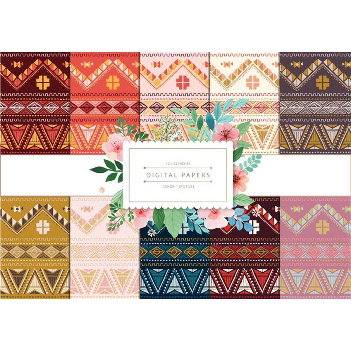 DIGITAL PAPERS Tribal Pattern | graphic resources printable, - Inspire ...