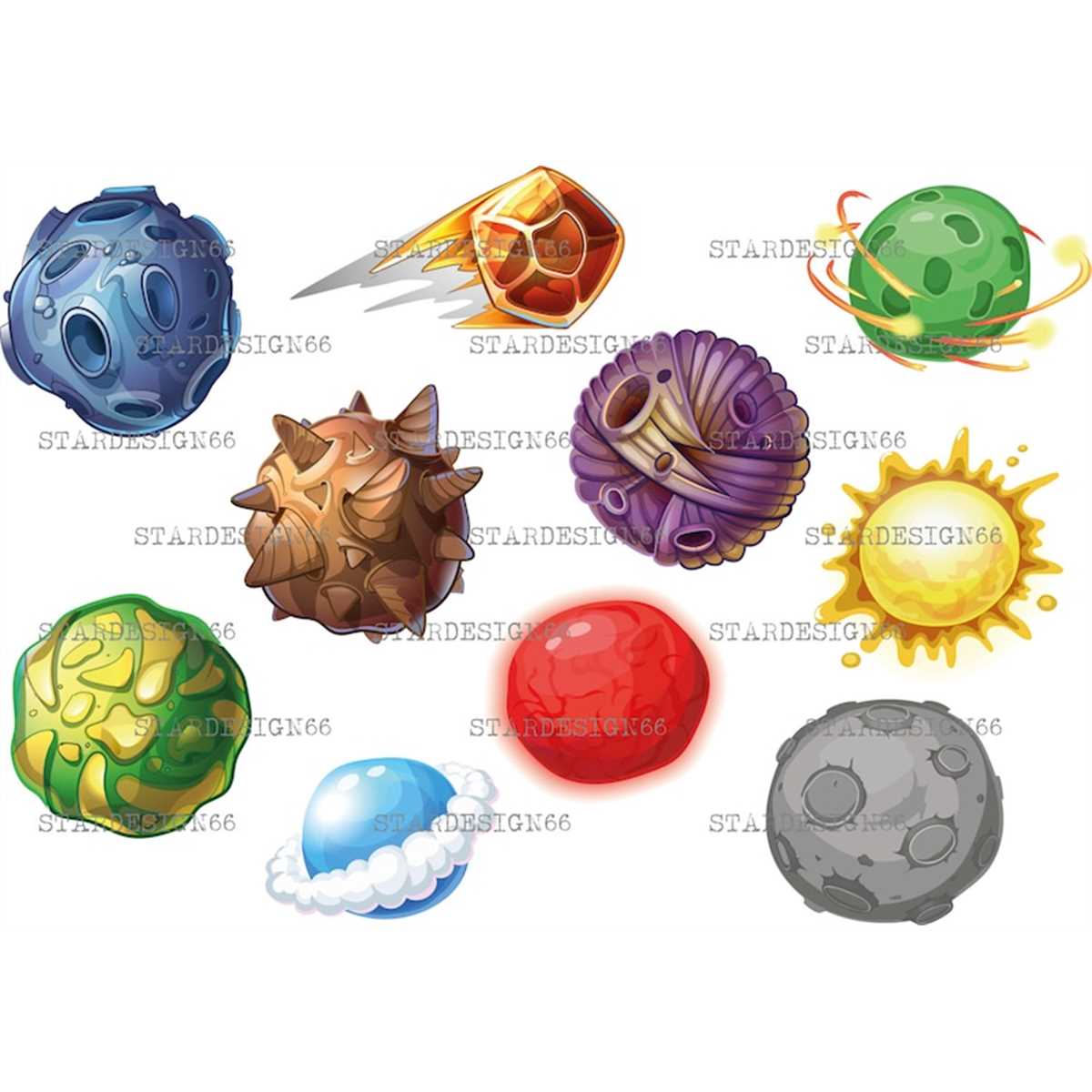 Digital EPS PNG JPG Planets, solar system, space, vector, cl | Inspire ...