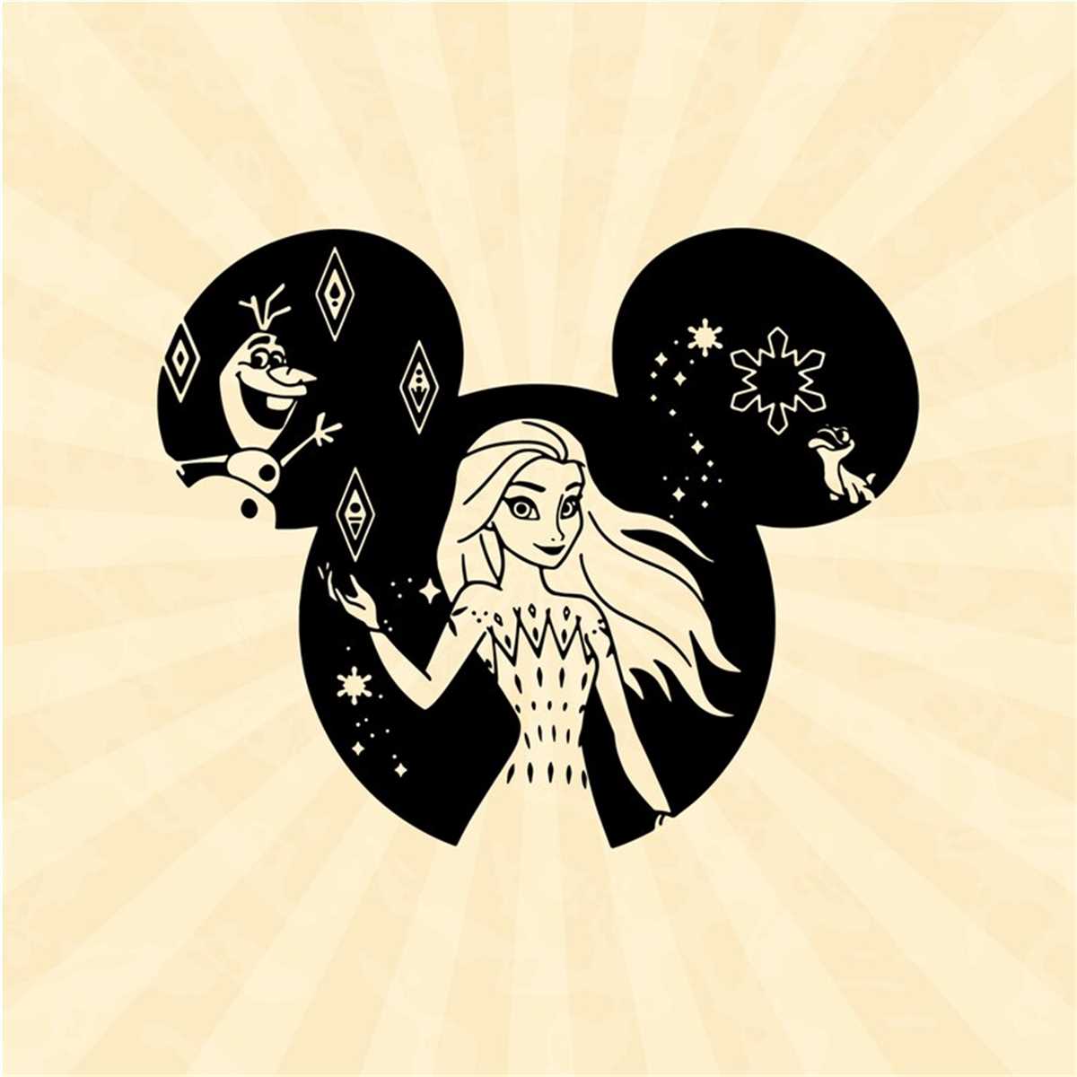 Frozen Elsa Svg, Elsa Svg, Frozen Svg, Mouse head svg, Disne | Inspire ...