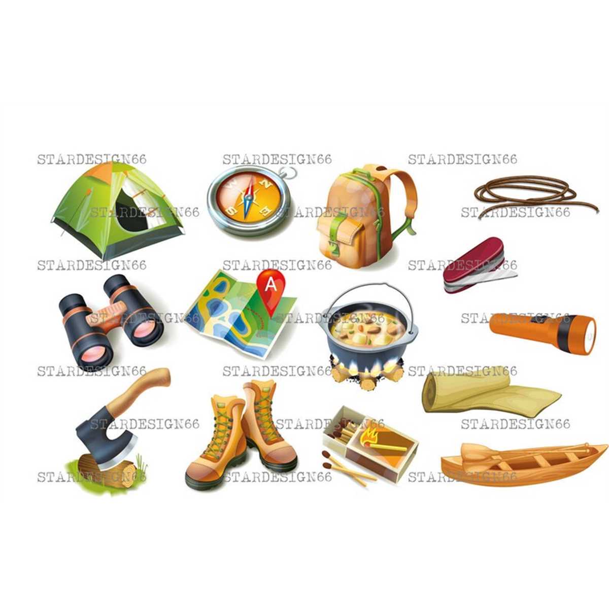 Digital EPS PNG Camping set, vector, clipart, template, inst | Inspire ...