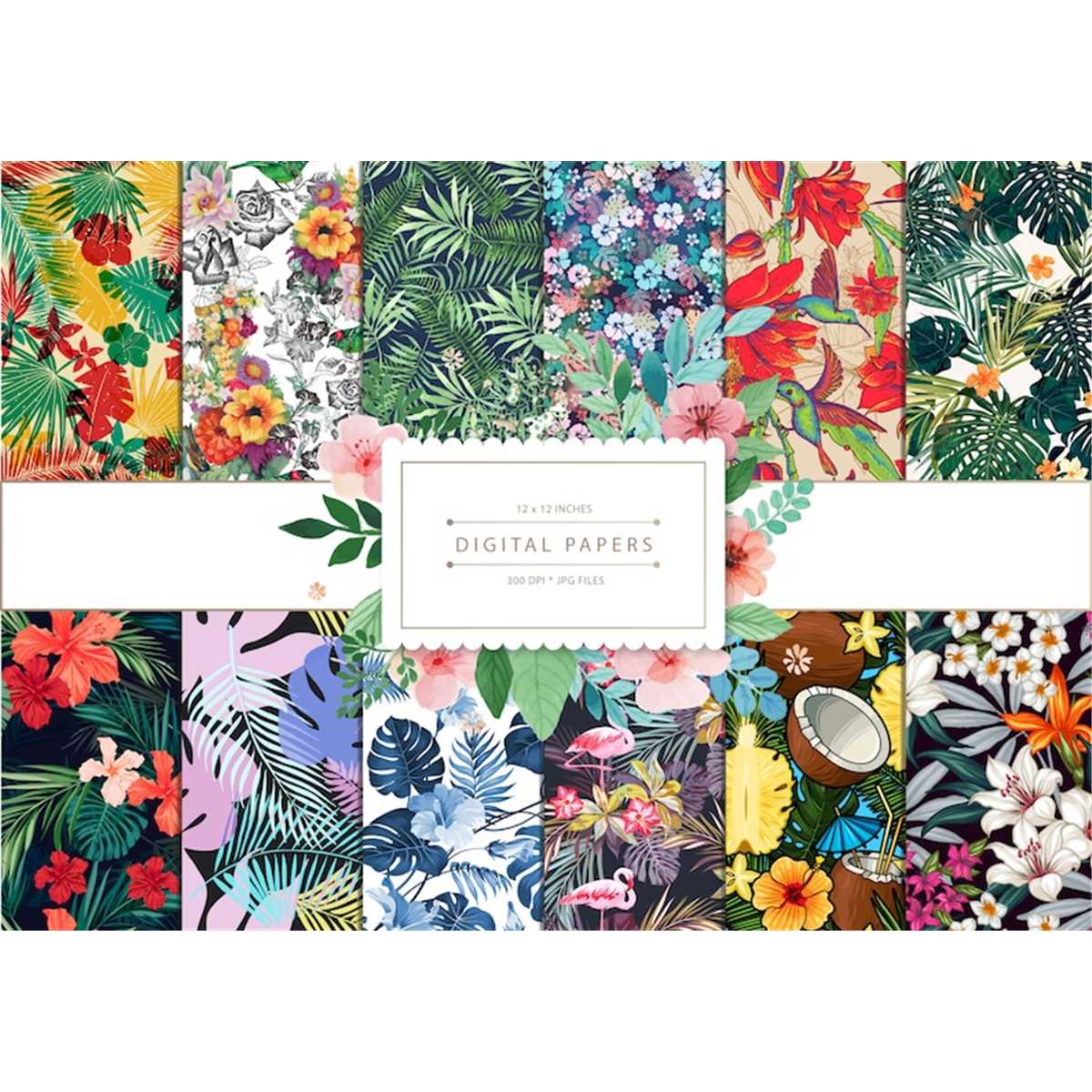 DIGITAL PAPERS Tropical Seamless Patterns | graphic resource - Inspire ...