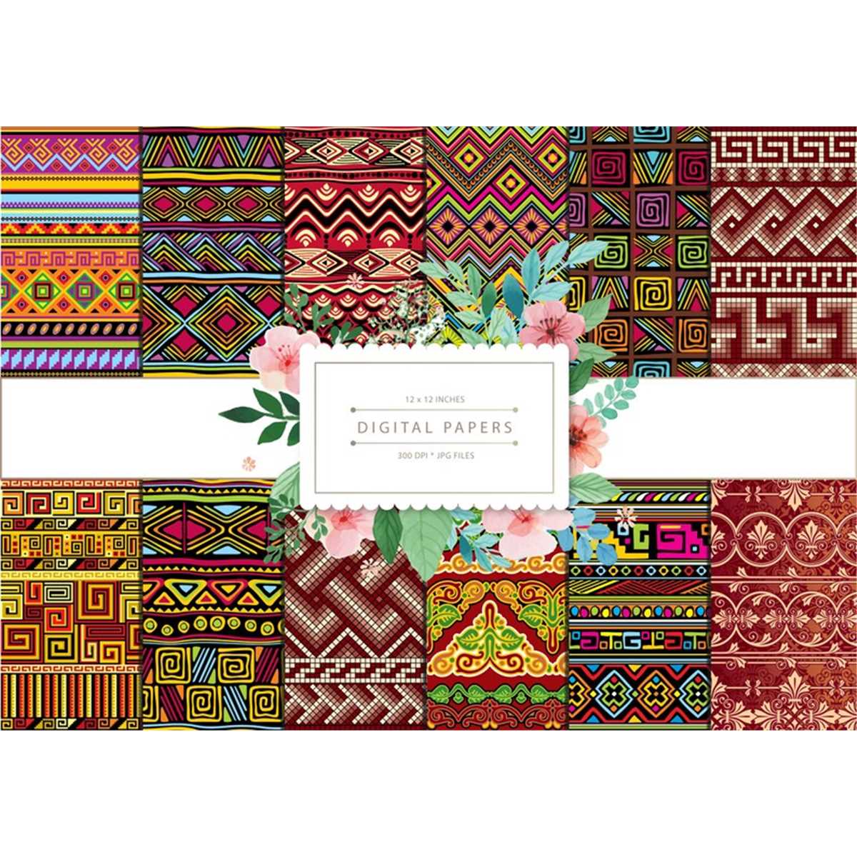 DIGITAL PAPERS Abstract Ethnic Patterns | graphic resources | Inspire ...