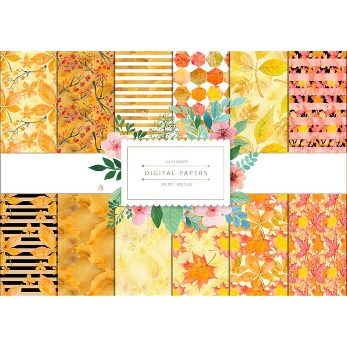 DIGITAL PAPERS Autumn Digital Paper | graphic resources prin | Inspire ...