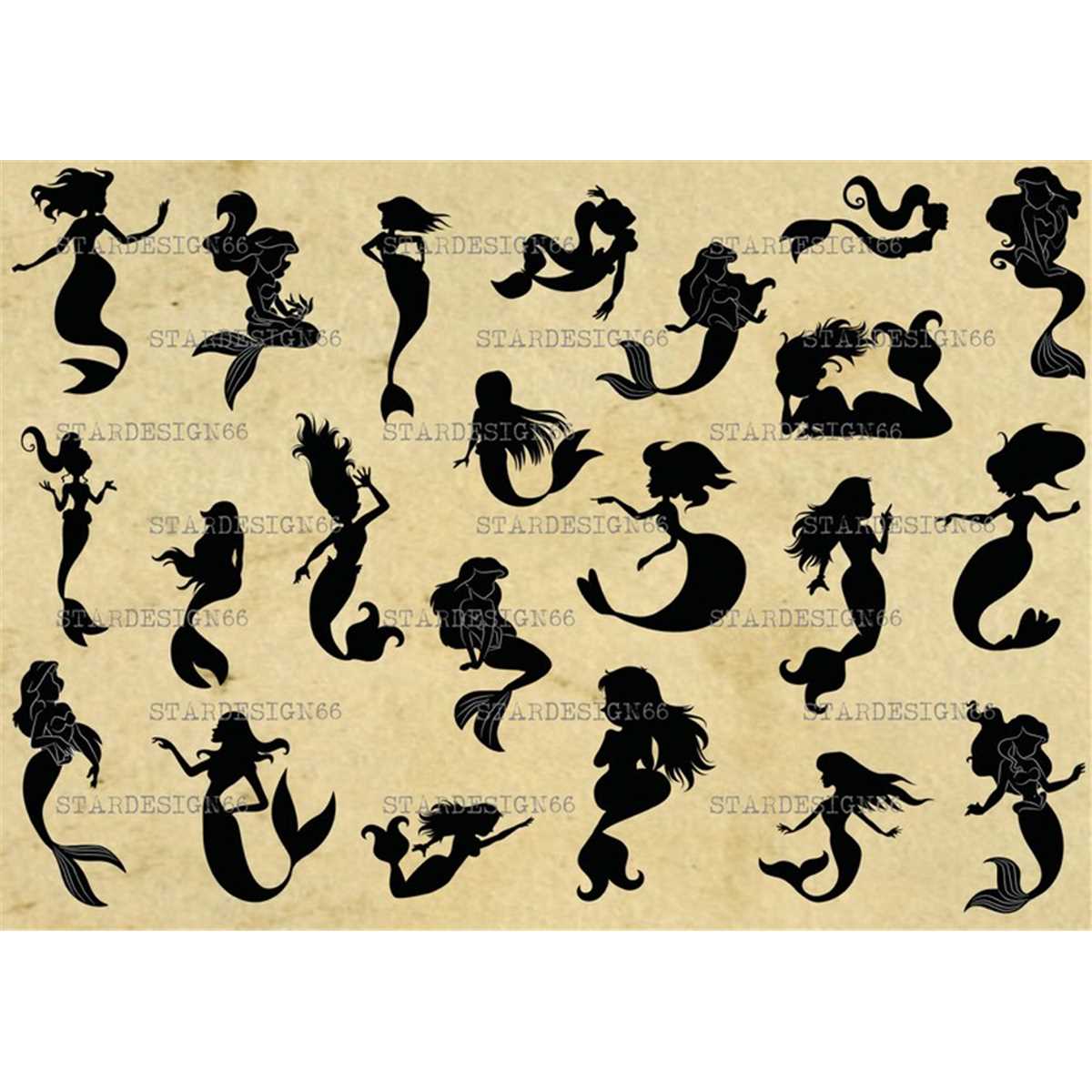 Digital SVG PNG JPG Mermaid, aquatic creature, beauty, fairy | Inspire ...