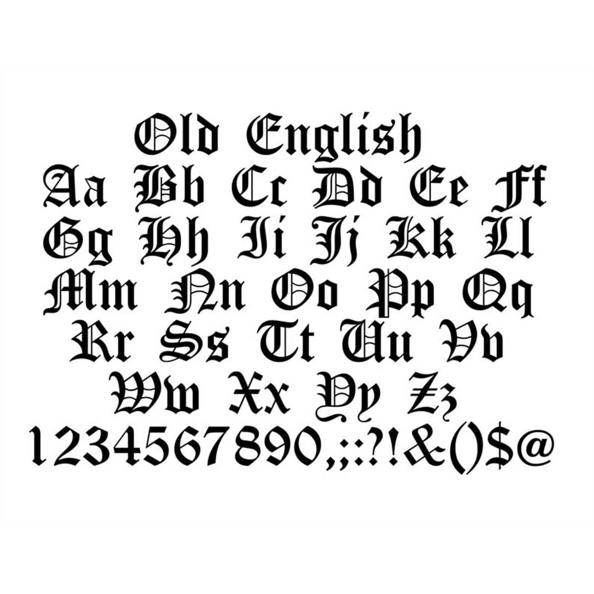 OLD ENGLISH FONT Svg, Old English Alphabet Svg, Old English | Inspire ...