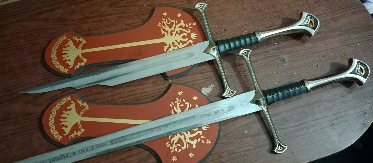 Carbon Steel Pair of Anduril Narsil Sword & Handle Shard of | Inspire ...