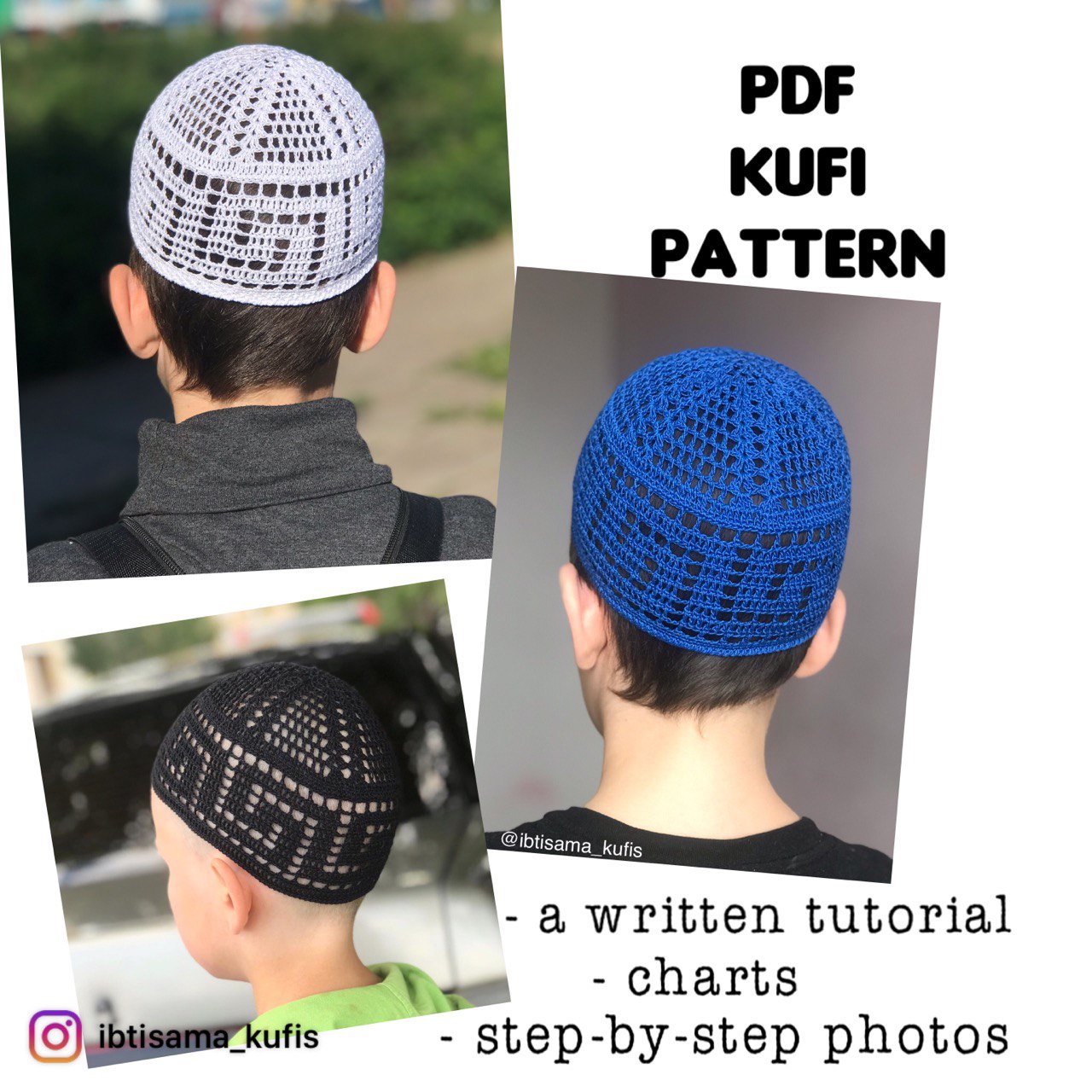 Short mens kufi cap crochet PDF pattern - Inspire Uplift