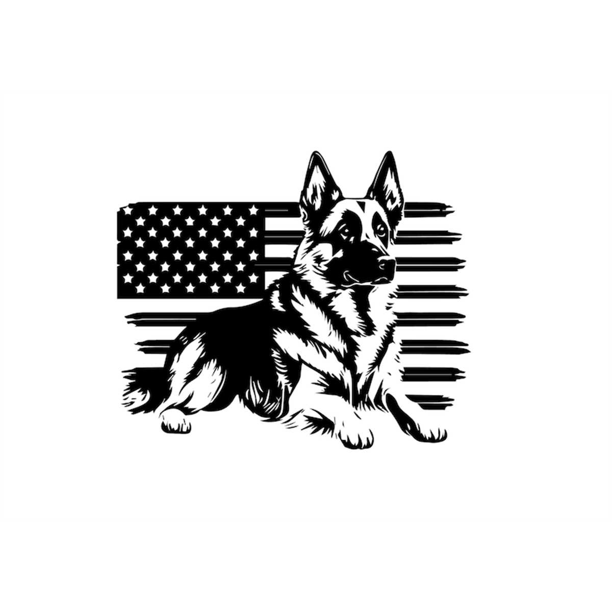 GERMAN SHEPHERD SVG With American Flag, German Shepherd Clip | Inspire ...