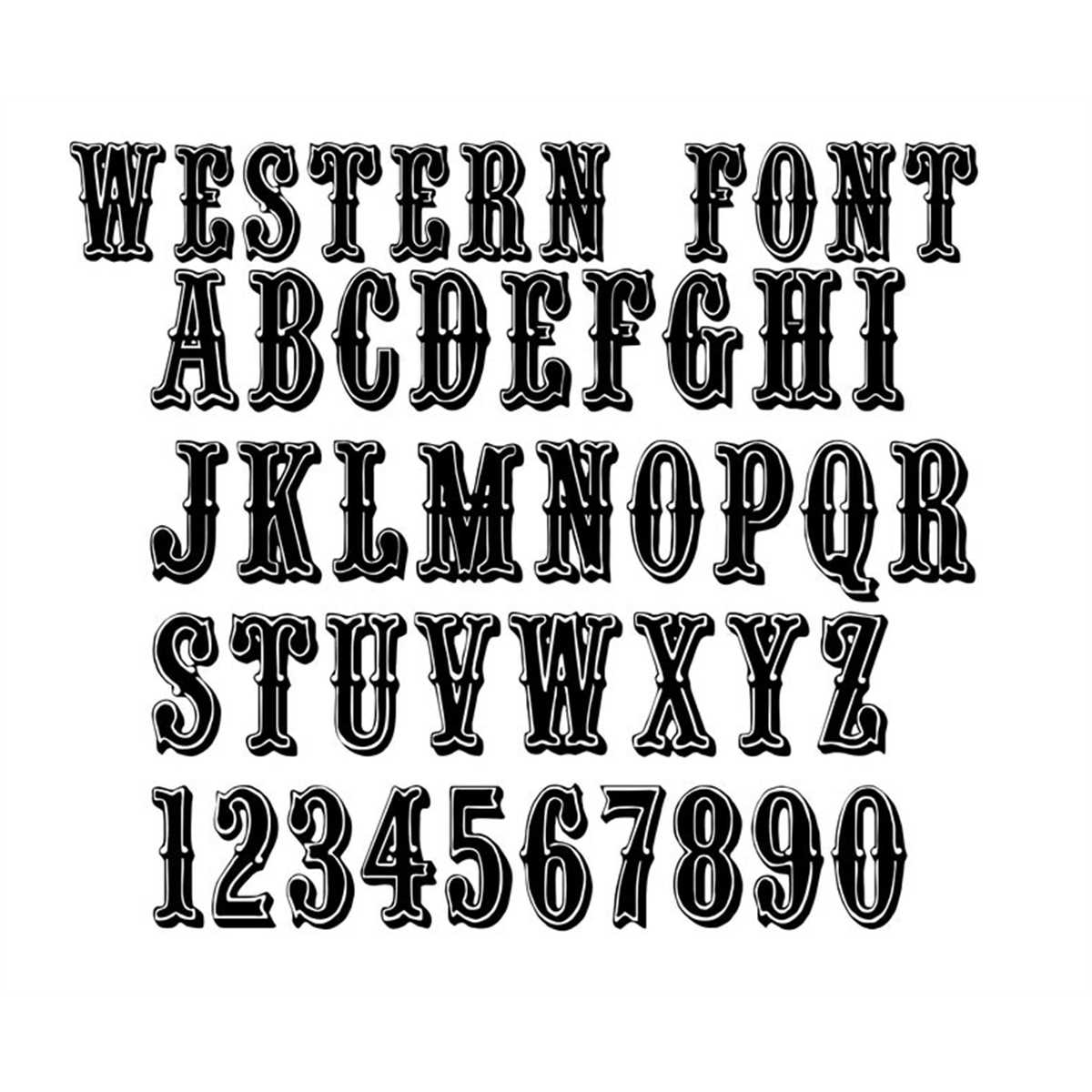 WESTERN FONT SVG, Western Alphabet Svg, Western Letters and | Inspire ...
