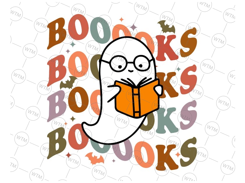 Halloween Booooks Svg, Ghost Boo Reading Books Svg, Hallowee - Inspire ...