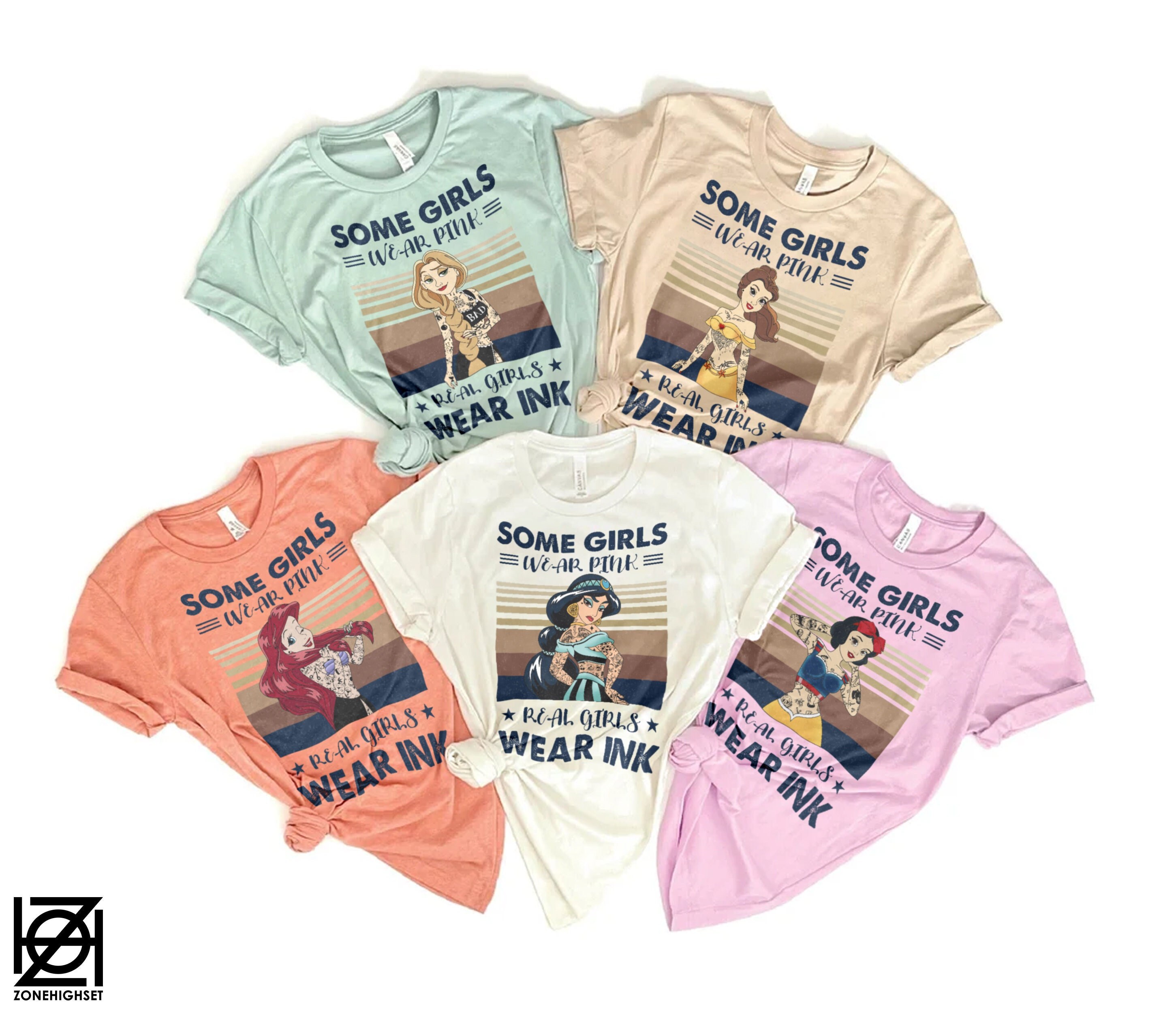 Some Girls Wear Pink Real Girls Wear Ink Shirt, Disney Punk - Inspire ...
