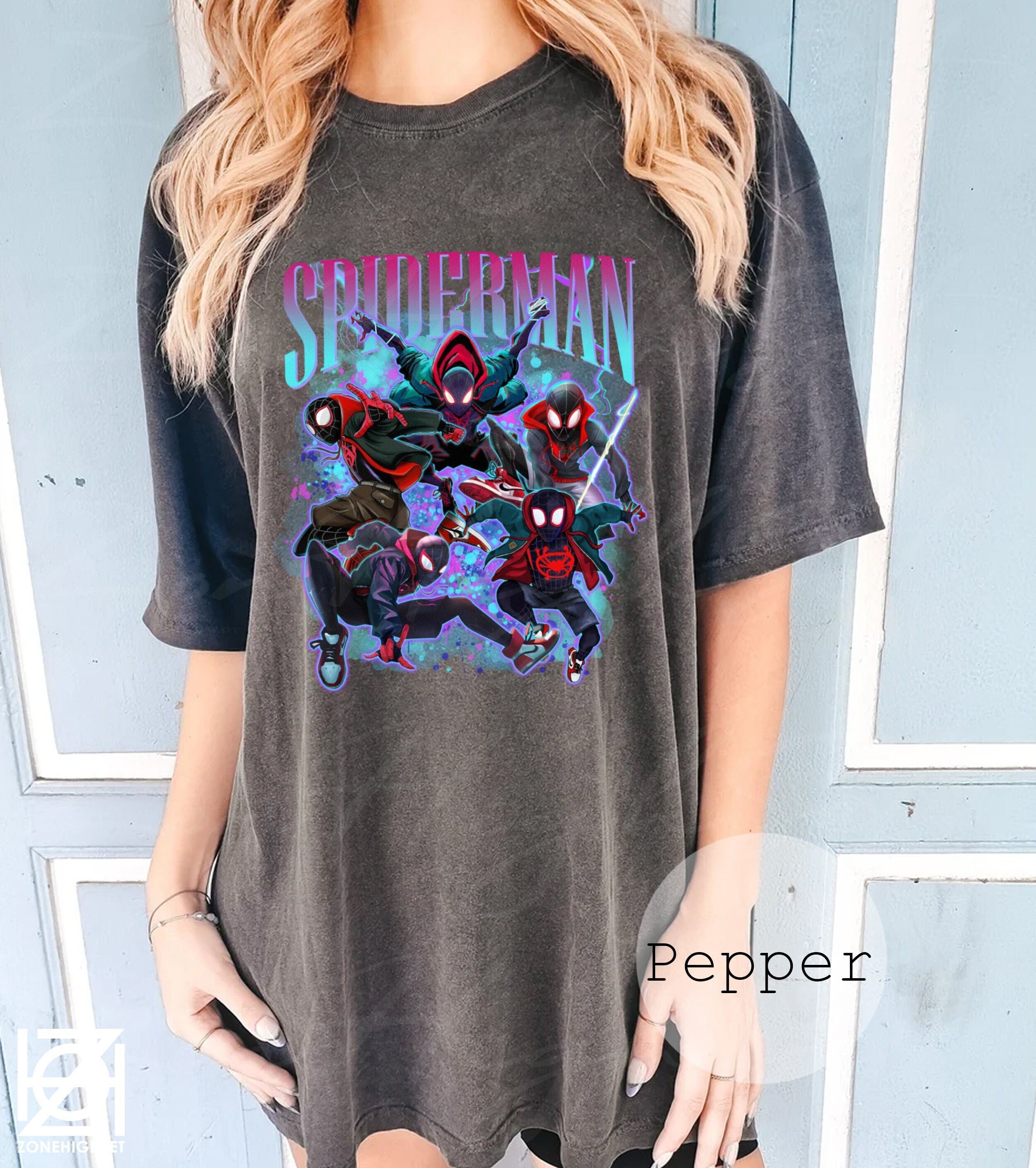 Spiderman Miles Morales Comfort Colors Shirt, Spider-Man Acr - Inspire ...