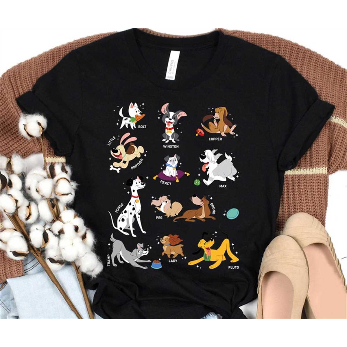 Disney Pets Movie Dogs Group Jumble T-Shirt, Disney Dogs Shi | Inspire ...