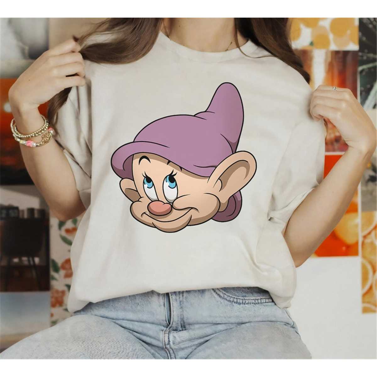 Disney Snow White And The Seven Dwarfs Dopey Big Face T-Shir | Inspire ...