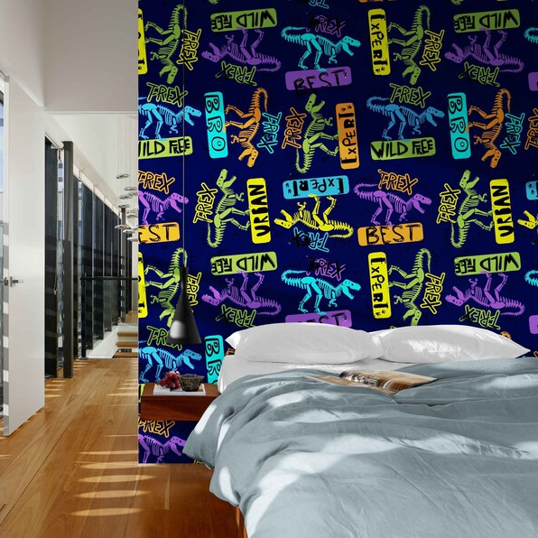 Dino Pattern Decals Murals Self-adhesive Peel & Stick Wall | Inspire Uplift