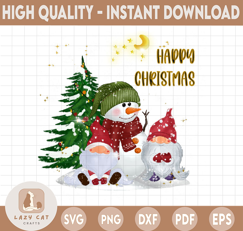 Happy Christmas Gnome Clipart PNG, Christmas PNG, Holly Snow | Inspire ...