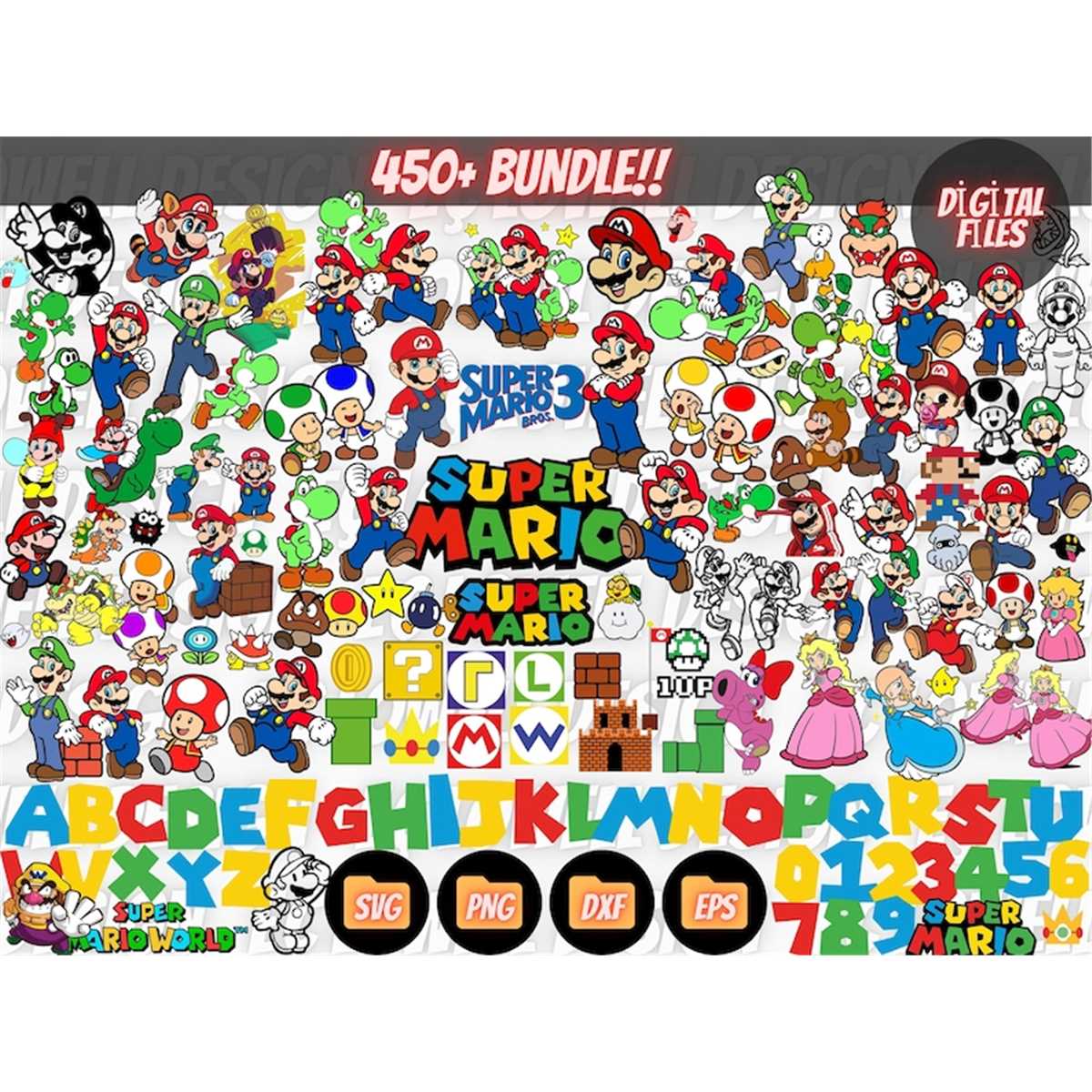 Super Mario Bundle||Super Mario Svg||mario svg cricut||mario | Inspire ...