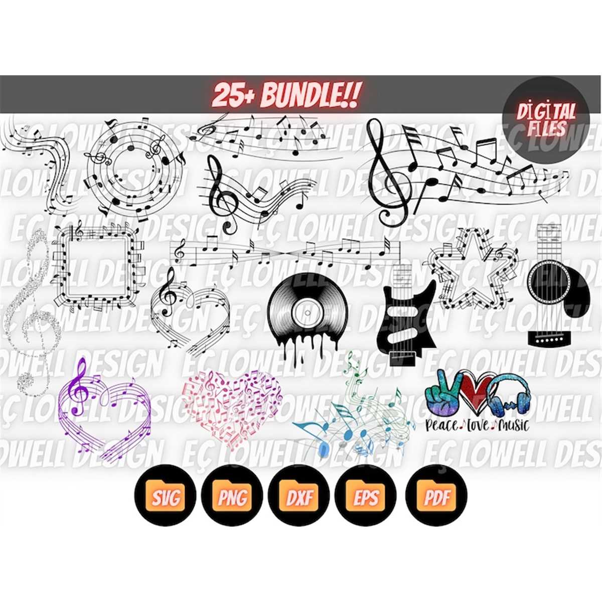 Music Notes SVG , Guitar Note Svg , Cut Files , Cricut , Cli - Inspire ...