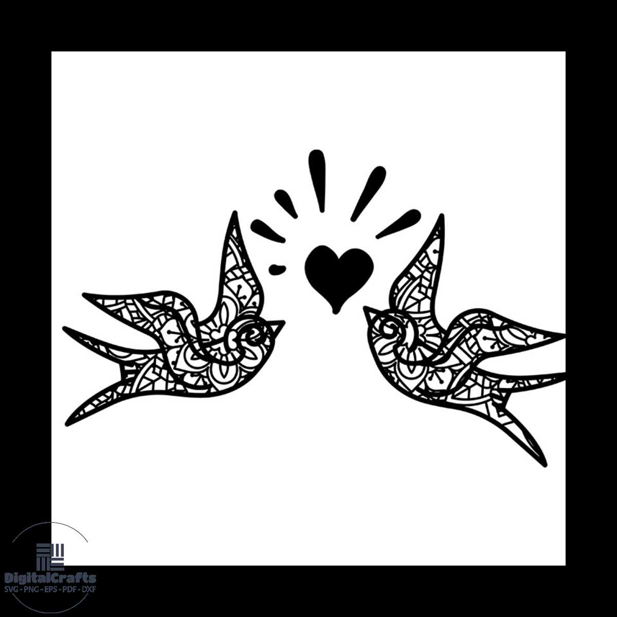Zen Tangle Valentine Bird Svg, Valentine SvgBird SvgLoving S - Inspire ...