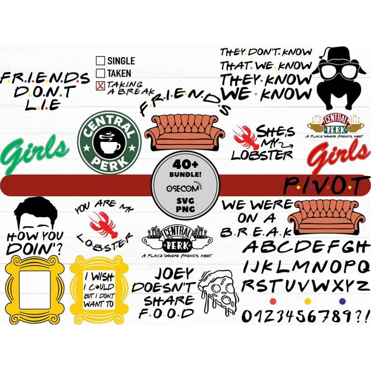 Friends Svg Bundle, Friends Cut File,Pivot Friends Svg,40 sv - Inspire ...