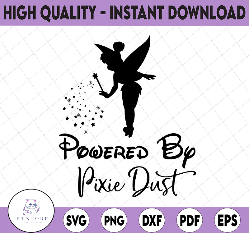 Powered by Pixie Dust svg, Tinkerbell svg, Fairy svg, Tinker - Inspire ...