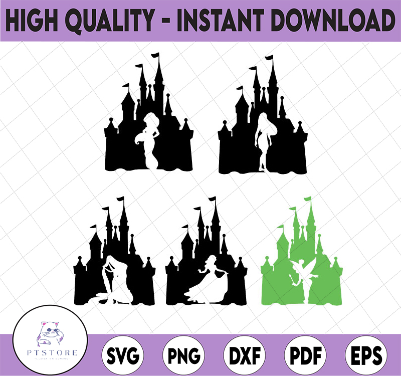 Princess Castle Big Pack Disney Logo Svg Png Dxf Movie