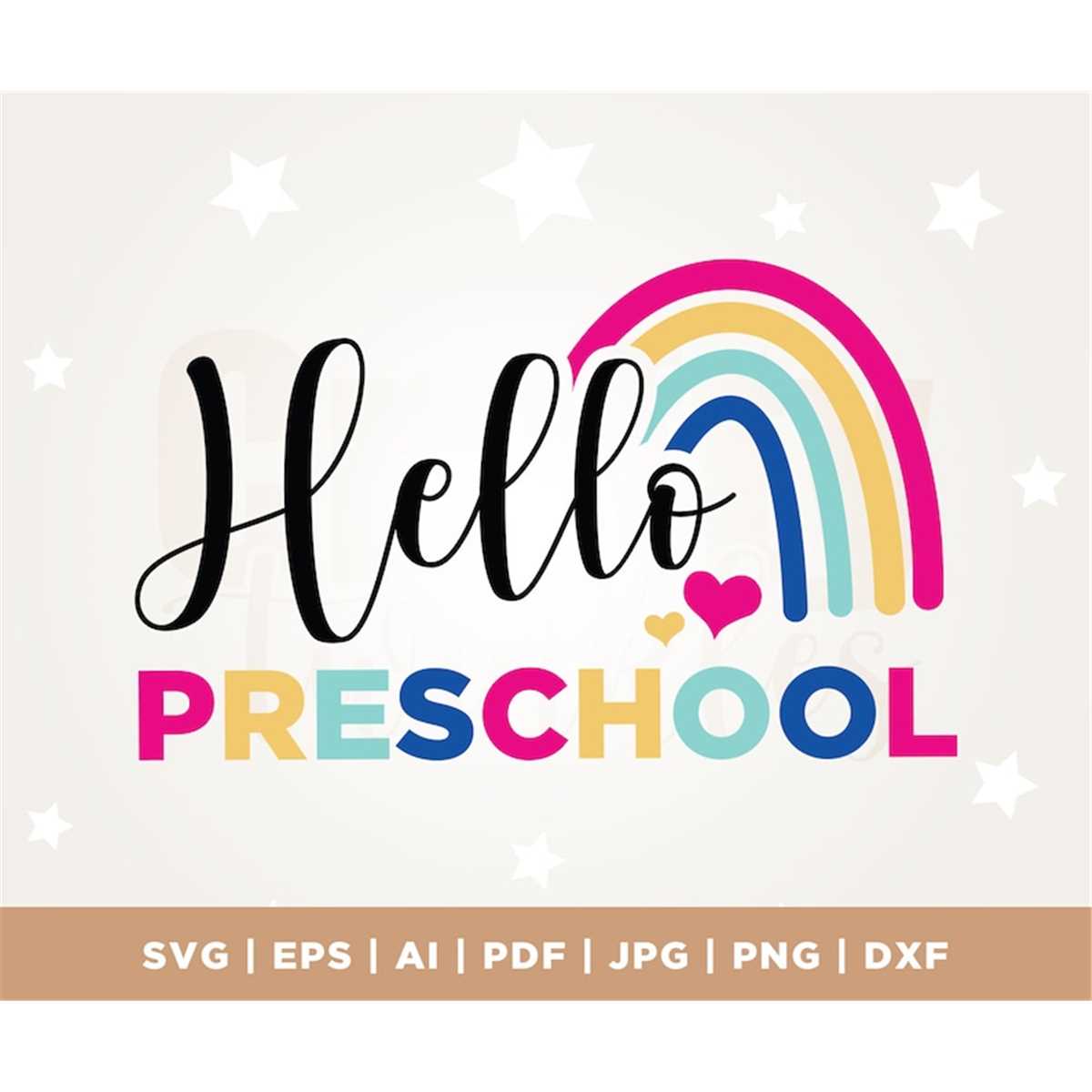 Hello Preschool SVG, Commercial Use, Cut File, Cricut, Png, - Inspire ...