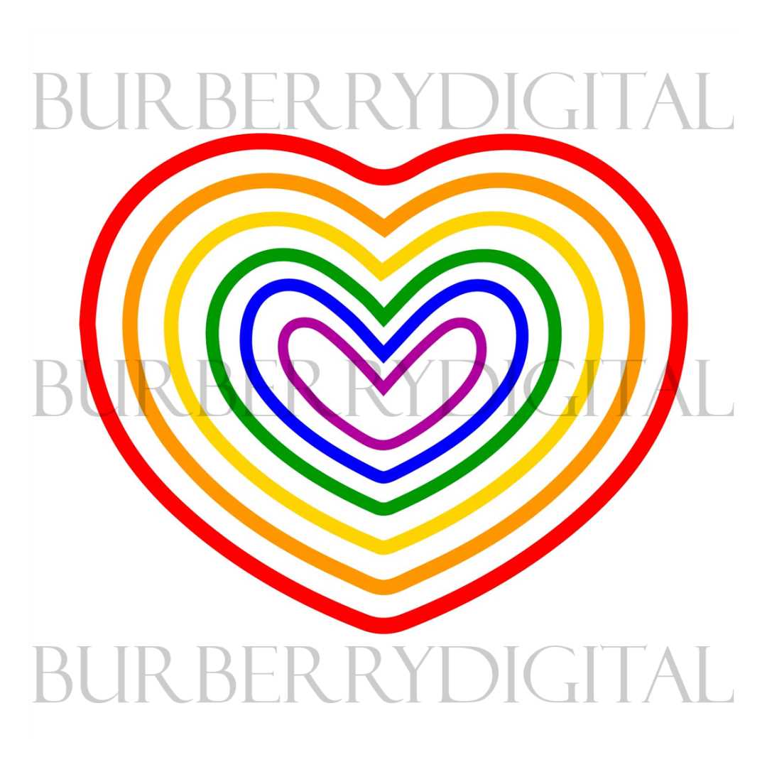 Pride Rainbow Heart Svg, Lgbt Svg, Rainbow Svg, Heart Rainbo | Inspire ...