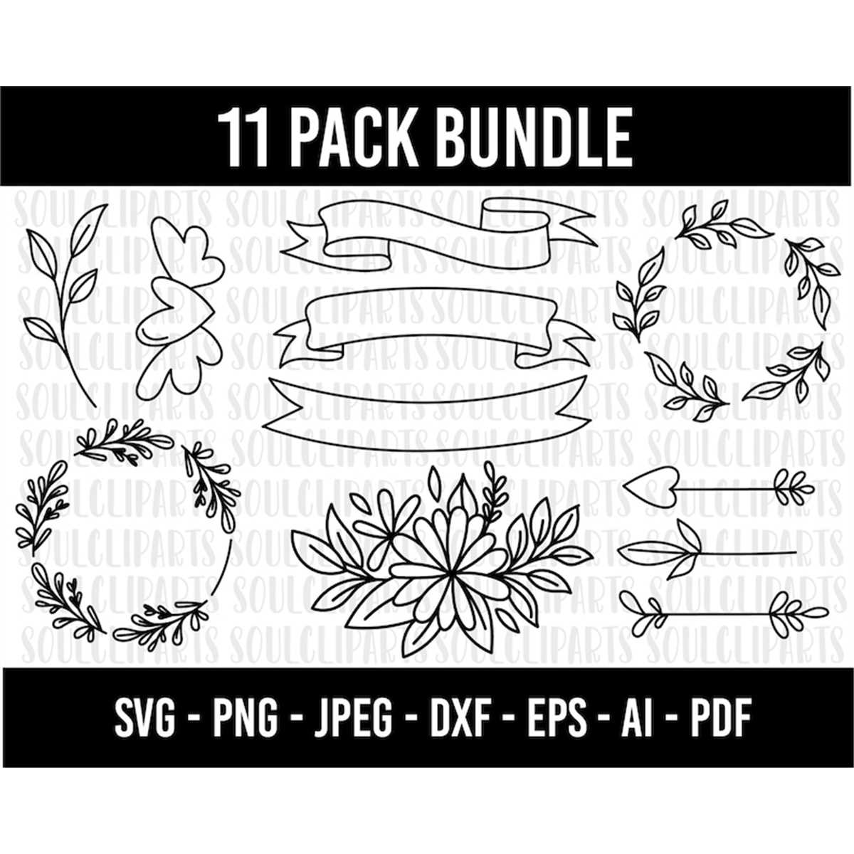 Cod686 Wreath Svg Bundle Frame Svg Bundle Floral Wreath Svg Inspire