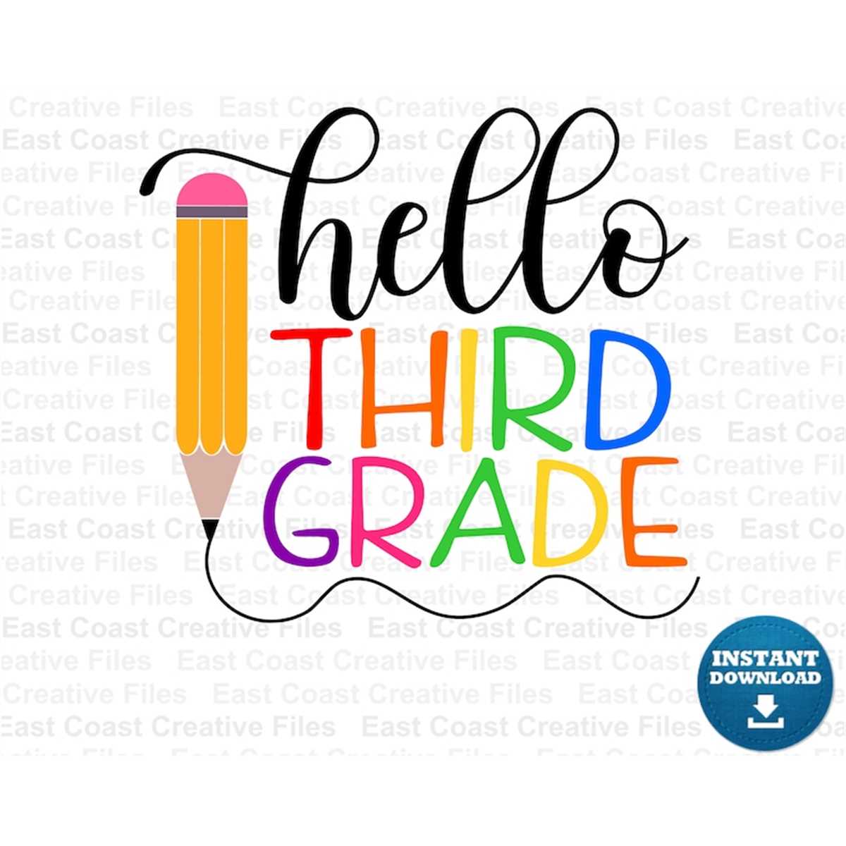 Hello Third Grade SVG, Commercial Use Okay, Back to School S | Inspire ...