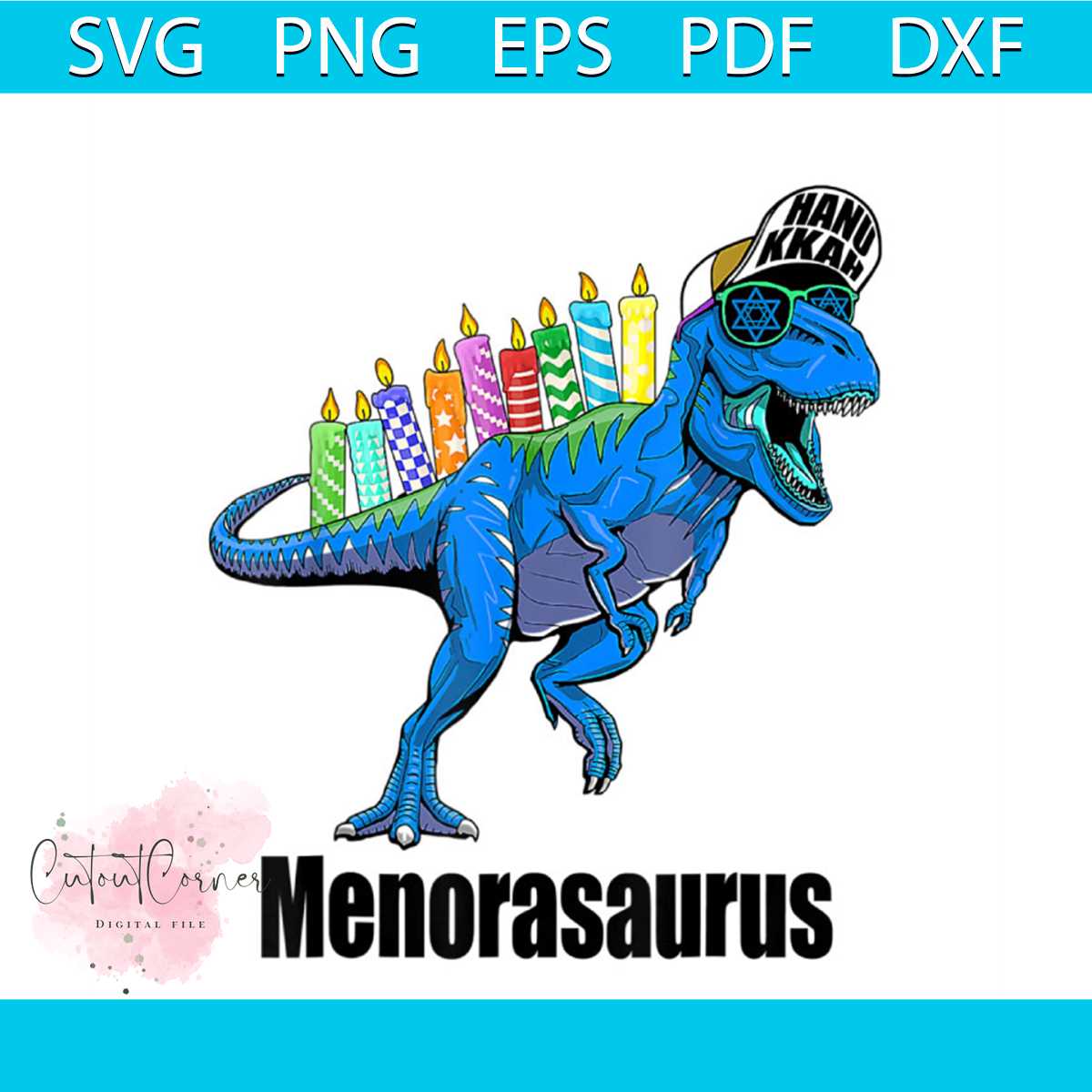 Menorasaurus Hanukkah Svg, Trending Svg, T Rex Svg, Dinosaur | Inspire ...
