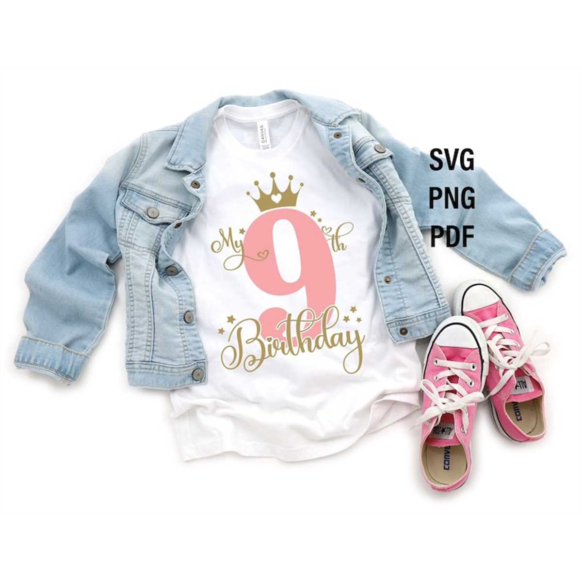 9th Birthday SVG PNG PDF , 9th Birthday Svg, Birthday Svg, 9 | Inspire ...