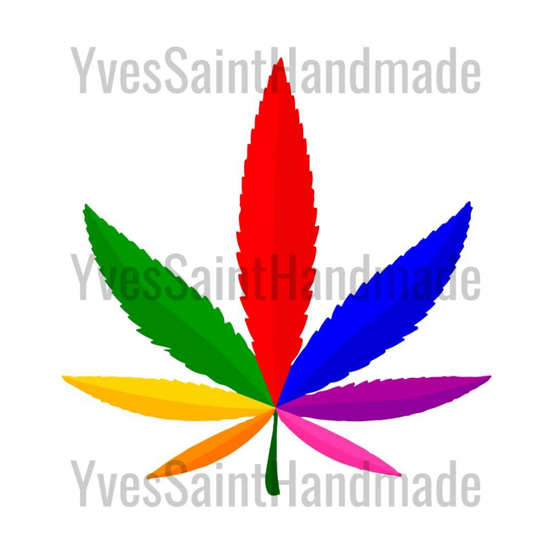 Rainbow Cannabis Svg, Lgbt Svg, Weed Leaf Svg, Pride Cannabi - Inspire ...