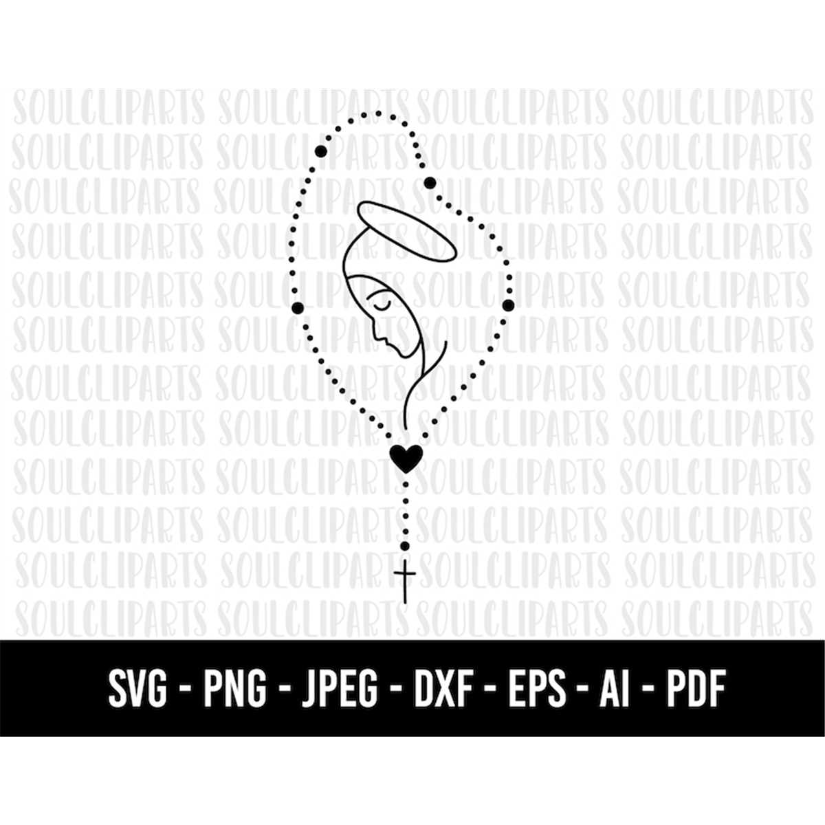 COD309- Rosary Catholic SVG, Religious SVG, Printable file, | Inspire ...