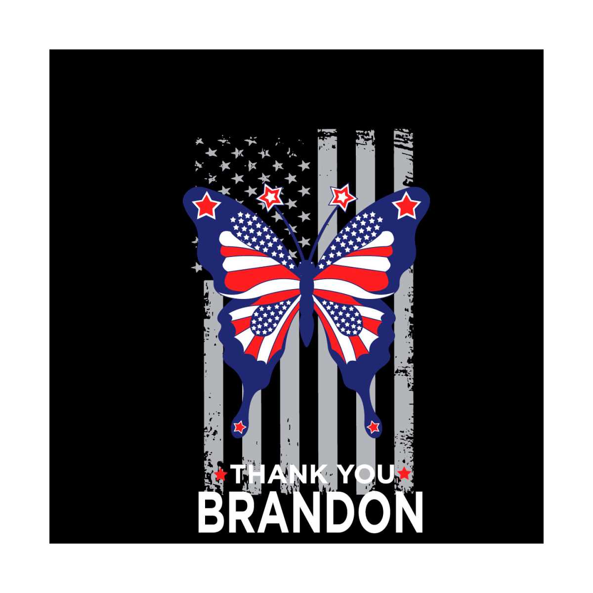Thank You Brandon Butterfly Vintage American Flag Svg, Trend | Inspire ...