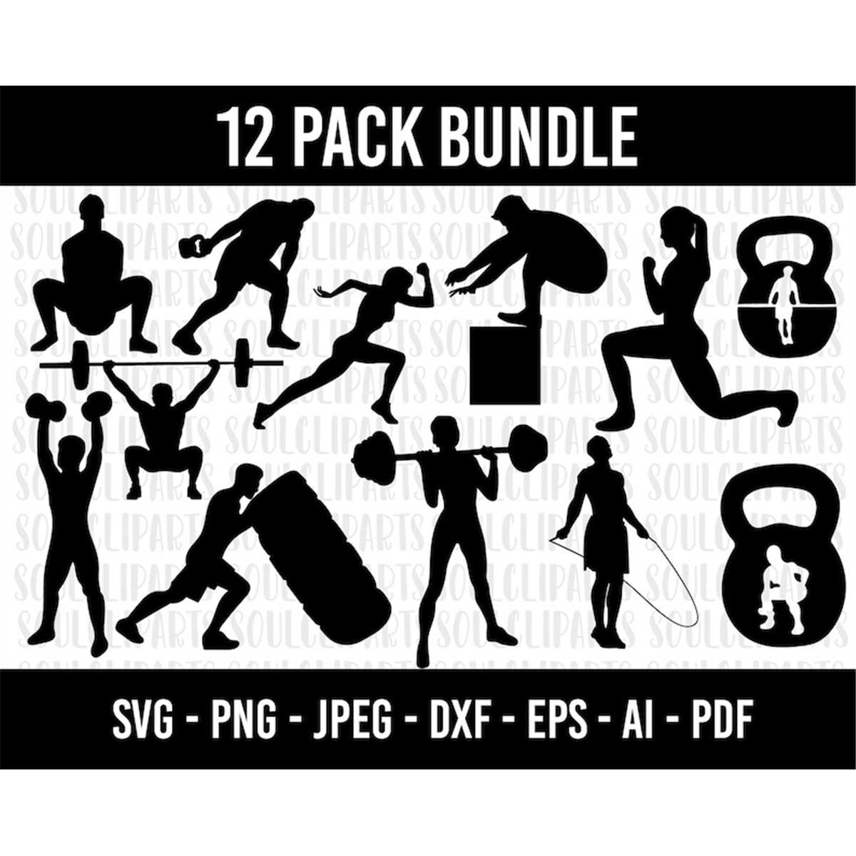 COD131- Crossfit svg files, Crossfit clipart silhouette, Wei | Inspire ...