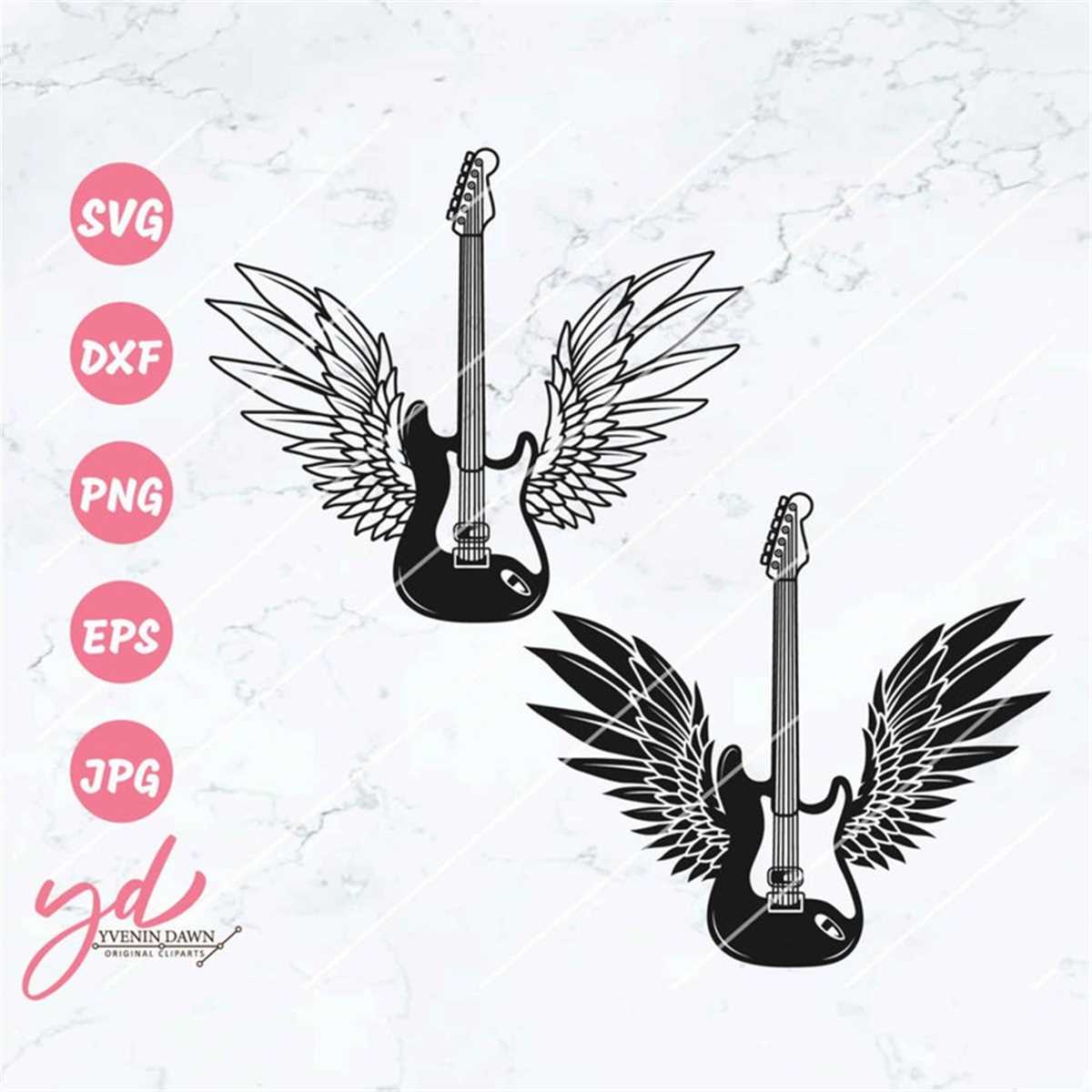 How To Draw A Guitar With Wings